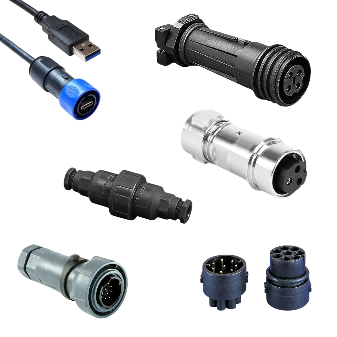 Waterdichte circular power connectors